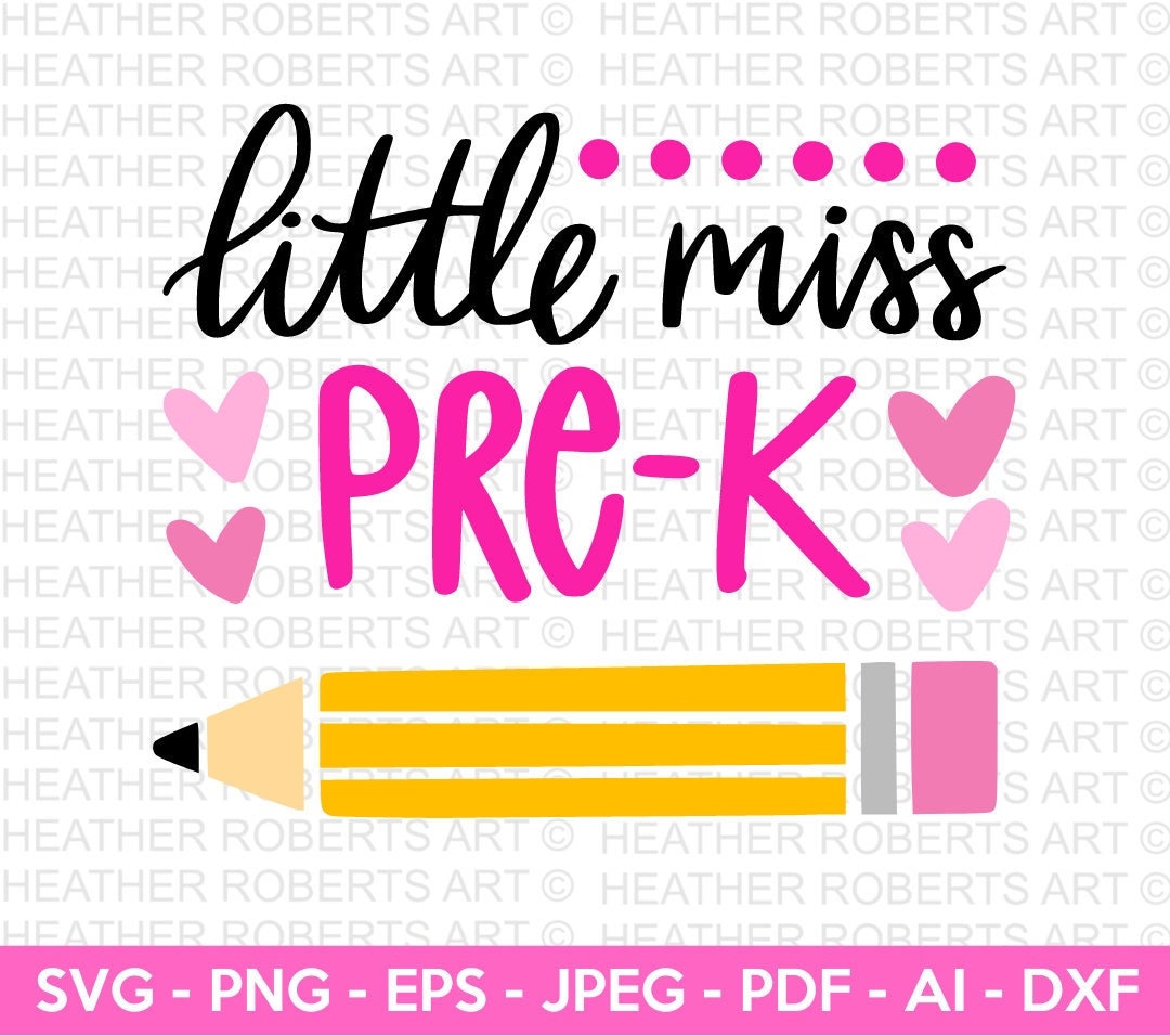 Little Miss Pre-k SVG: Back to School Shirt Cut File (digital Download ...