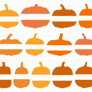 Pumpkin Split Monogram SVG Bundle: Fall Halloween Clipart (digital ...
