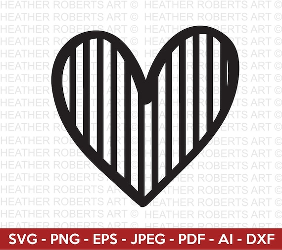 Vertical Pattern Heart Svg Heart SVG Hand-drawn Heart Svg - Etsy
