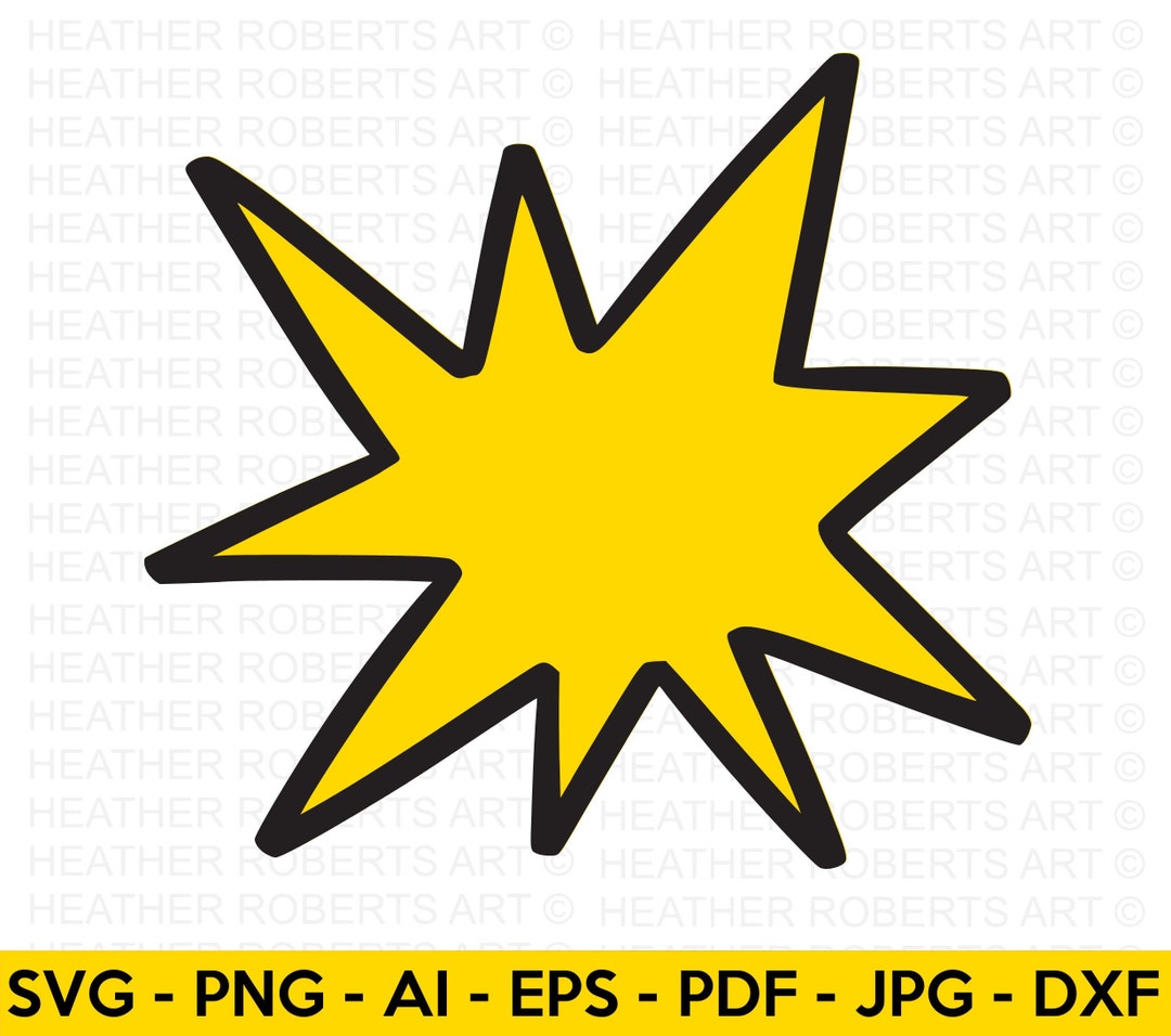 Explosion Clipart SVG: Outline & Fill Cut Files - Etsy