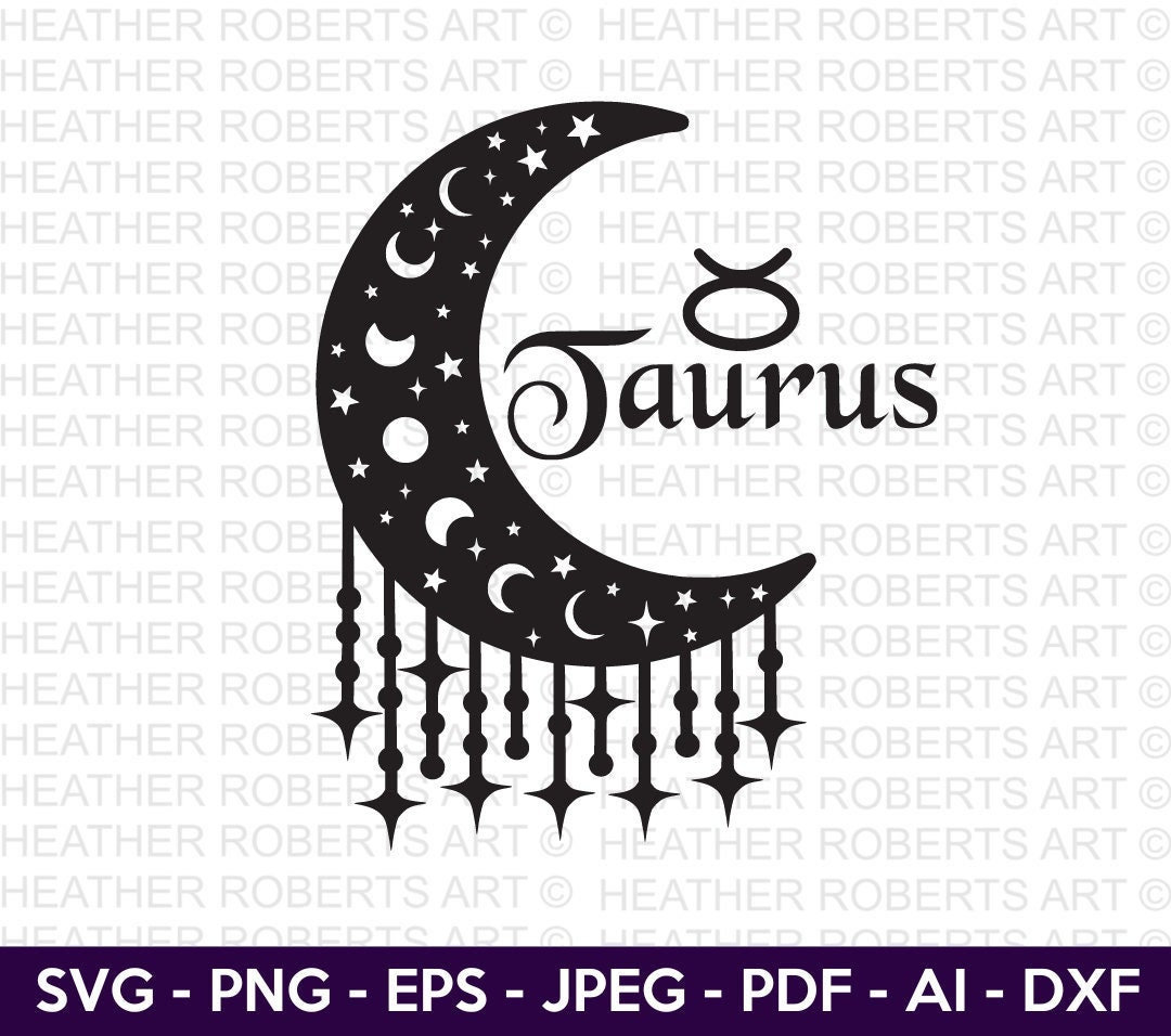 Taurus SVG Taurus Zodiac Moon Svg Zodiac Signs SVG - Etsy