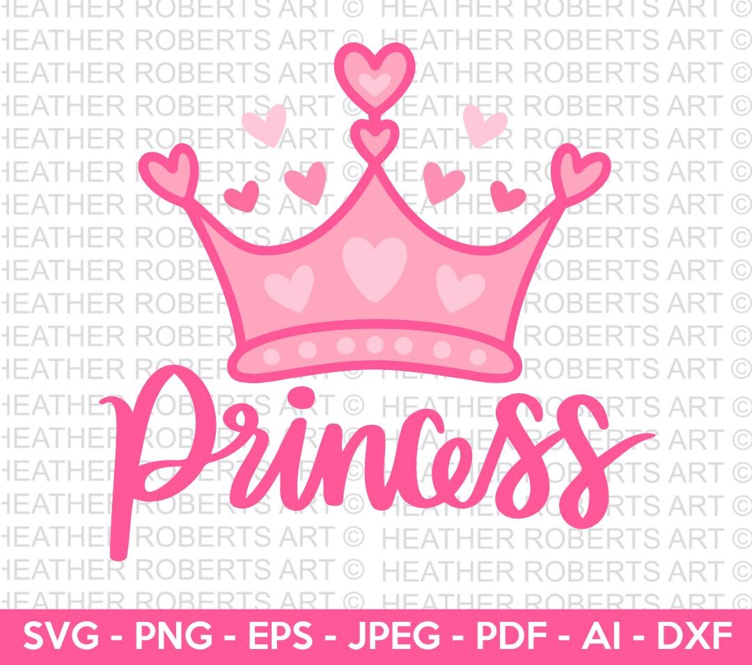 Princess Heart Tiara SVG: Queen Crown Cut File - Etsy