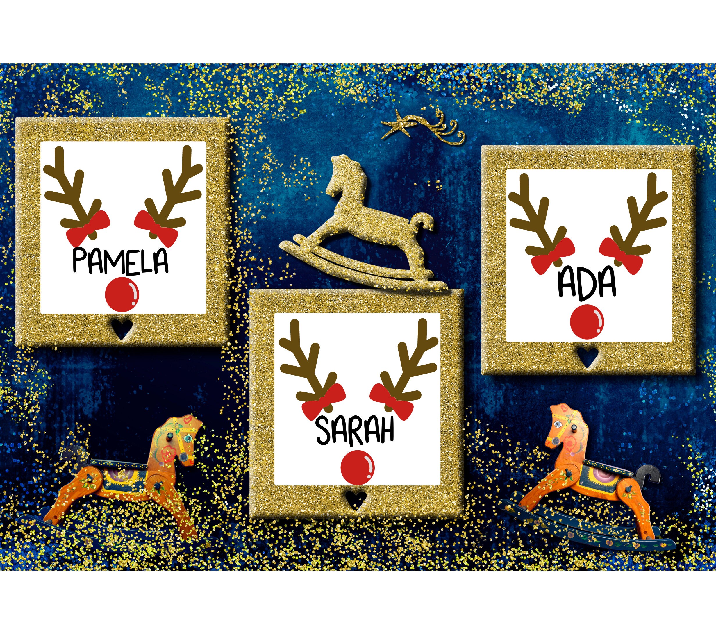 Reindeer Frame SVG Reindeer Name Frame SVG Christmas Svg | Etsy