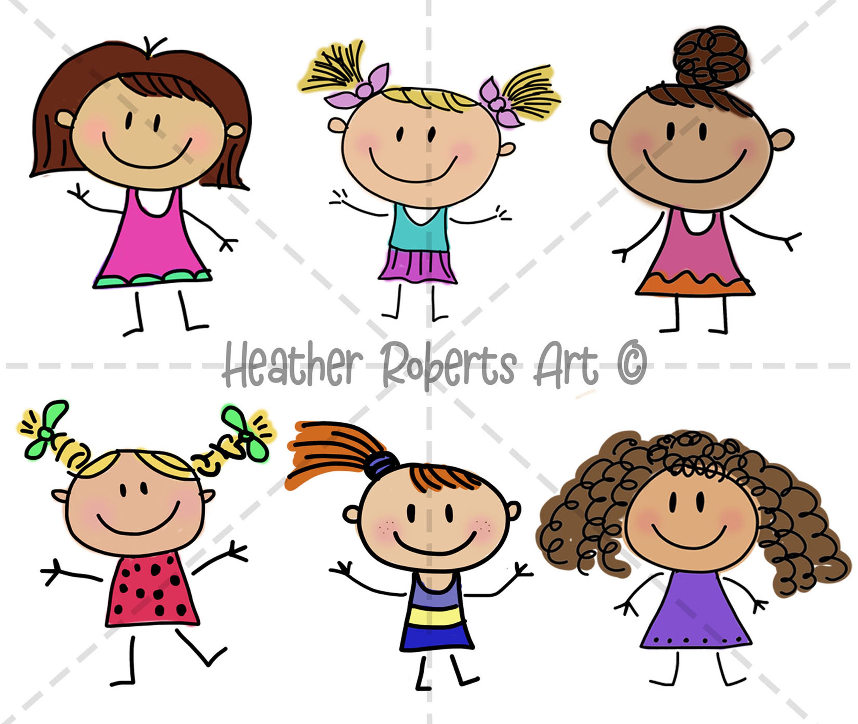 Stick Figure Children Clip Art Free