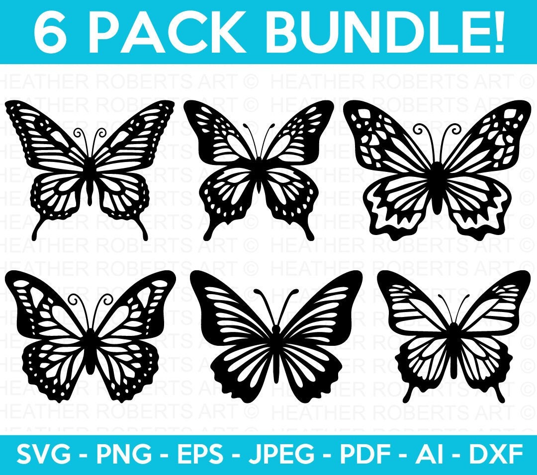 Butterfly Svg Bundle, Buttefly Svg, Doodle Butterfly Svg, Monarch ...