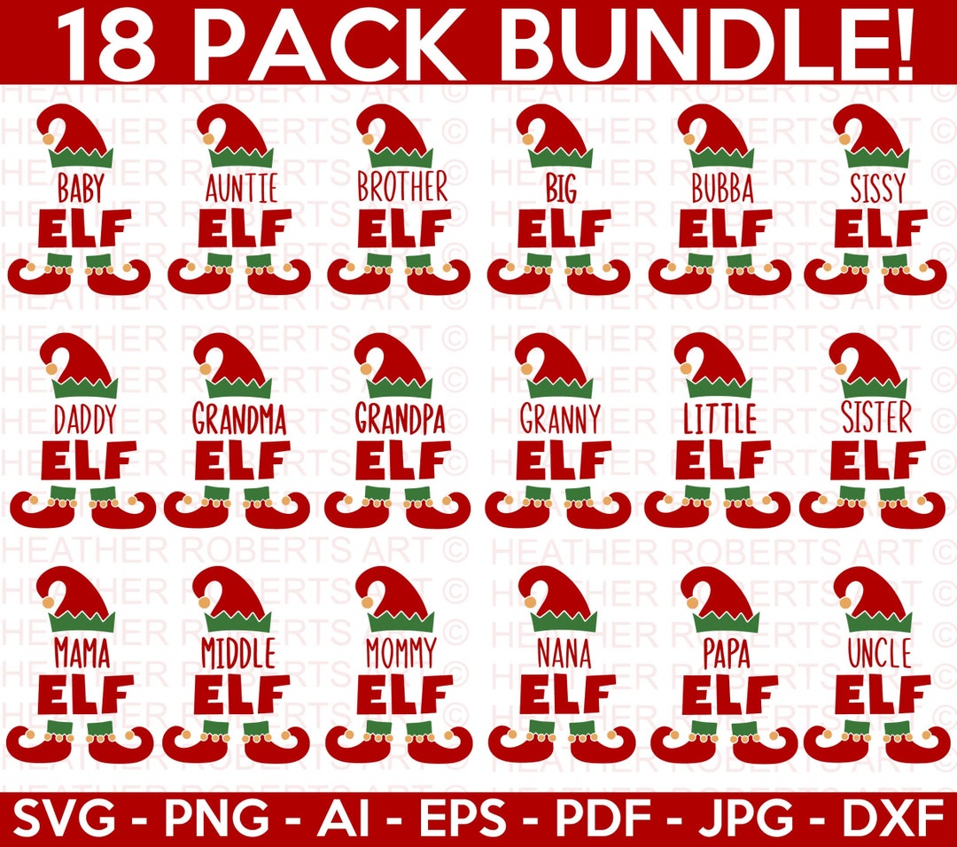 Elf Family SVG Bundle, Elf SVG, Elf Shirt SVG, Family Christmas Svg ...