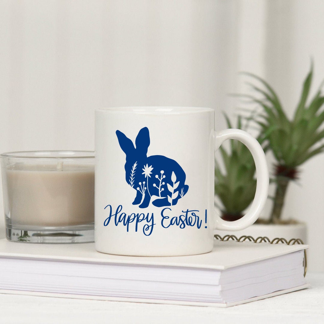 Happy Easter Floral Rabbit SVG Floral Bunny SVG Wildflowers | Etsy