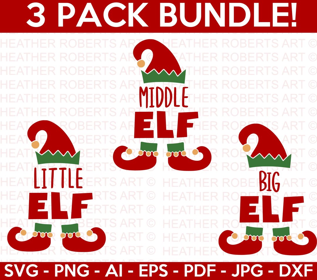 Christmas Elf Family Mini SVG Bundle, Elf Hats Svg, Family Shirts SVG ...