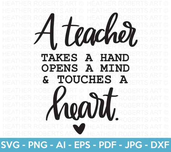 Teacher Touches A Heart SVG Teacher Sublimation Teacher Svg - Etsy