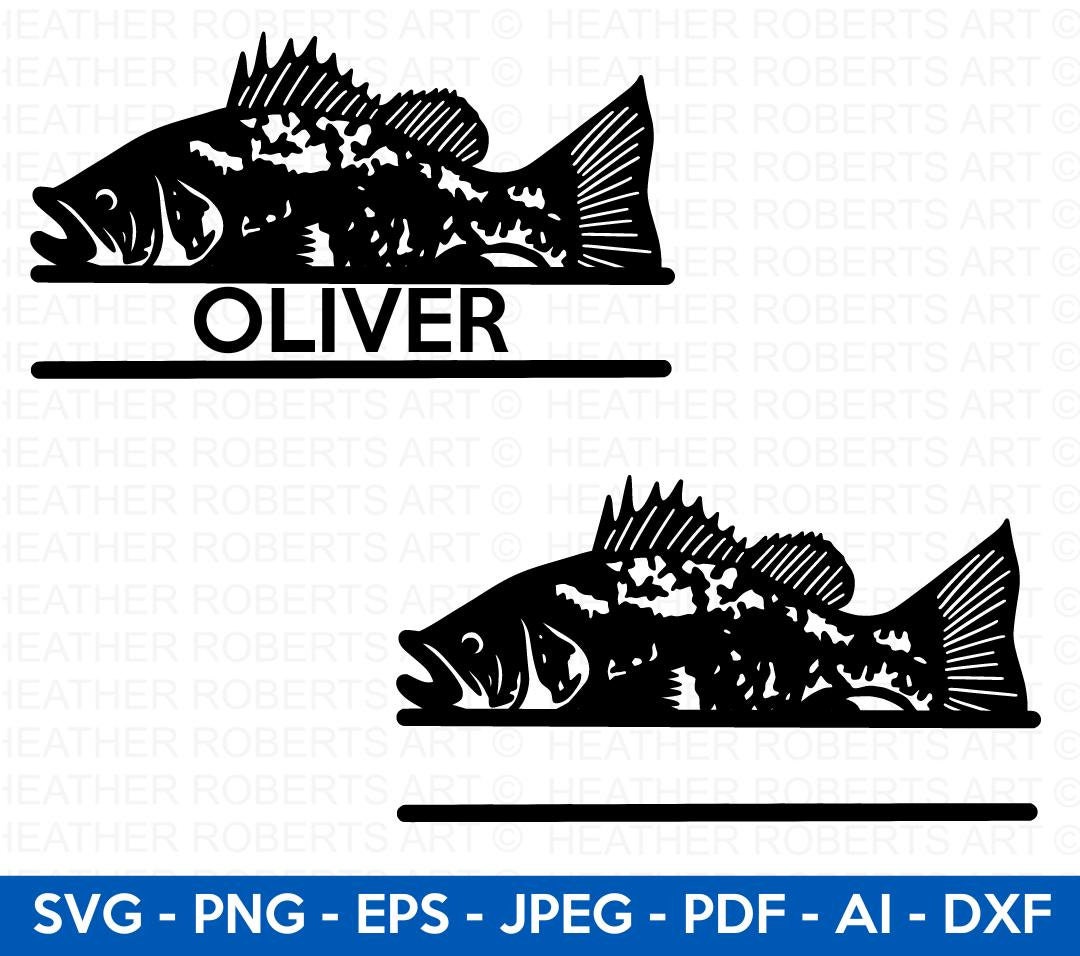 Fish Split Monogram SVG, Fish Svg, Sea Animal Svg, Dad Fishing SVG ...