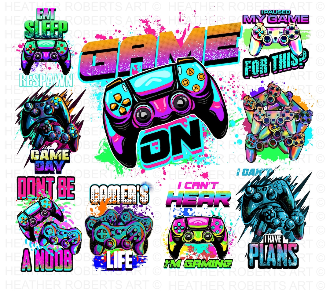 Gamer PNG Sublimation Bundle: Video Game Controller Designs (digital ...