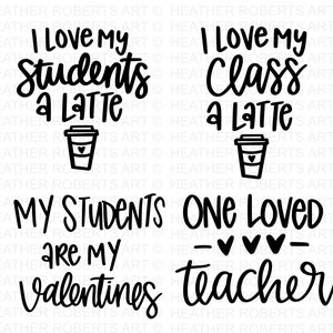 Teacher Valentine SVG Bundle, Teacher SVG, School Valentine, Teacher ...