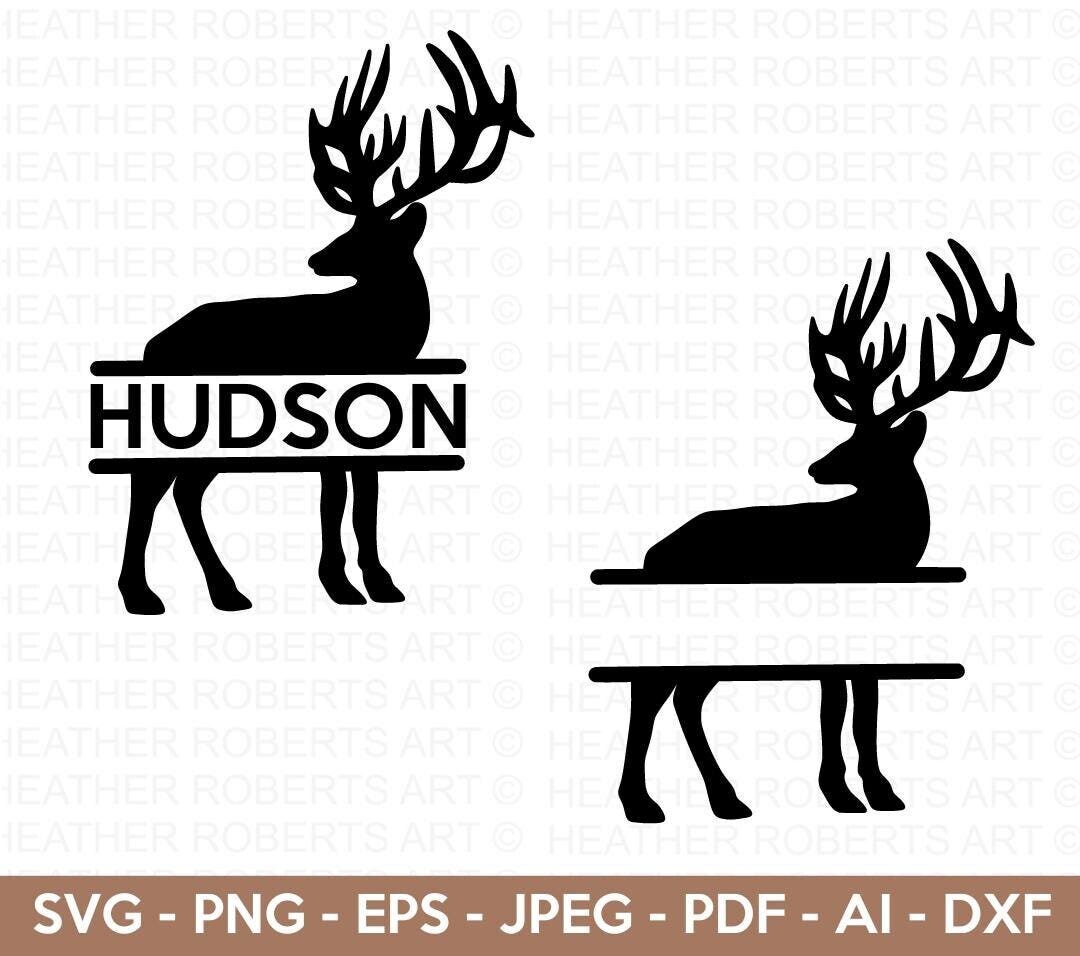 Deer Split Monogram Svg, Deer SVG, Deer Silhouette, Buck SVG, Animal ...