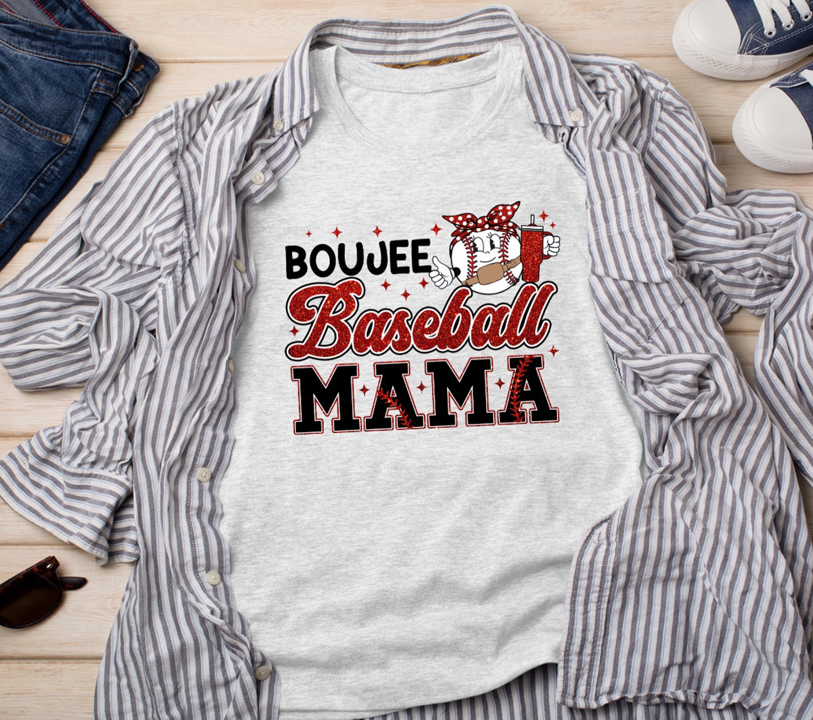 Boujee Baseball Mama PNG: Glitter Sublimation Design (digital Download ...