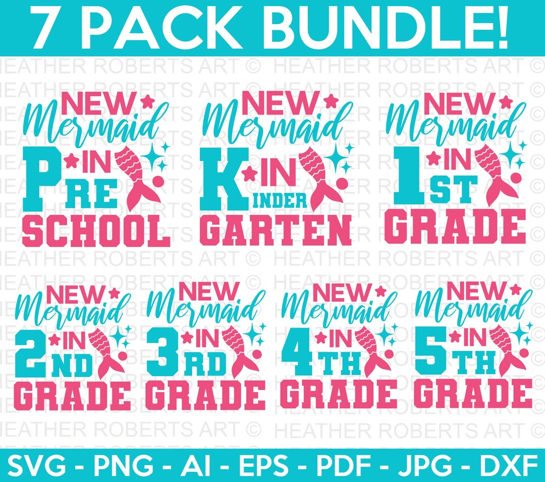 Back to School SVG Bundle, Mermaid SVG, Grade Level Vibes Svg, Teacher ...