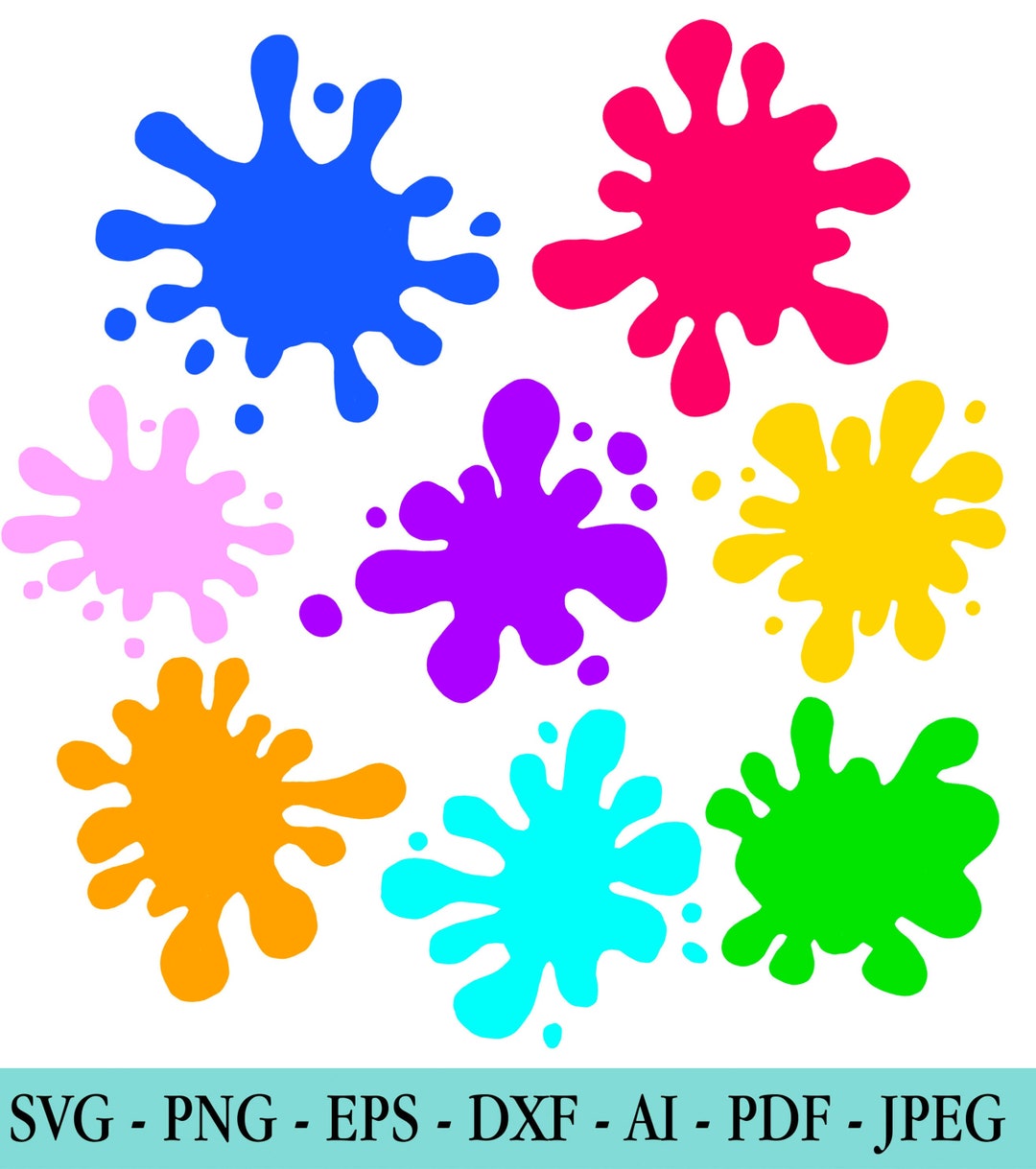 Paint Splatter SVG, Bundle, Paint Splats Svg, Paint Svg, Clipart ...