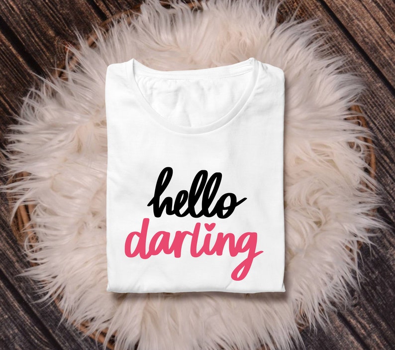 Hello Darling SVG: Valentine Quote, Hand-lettered (cut Files) - Etsy