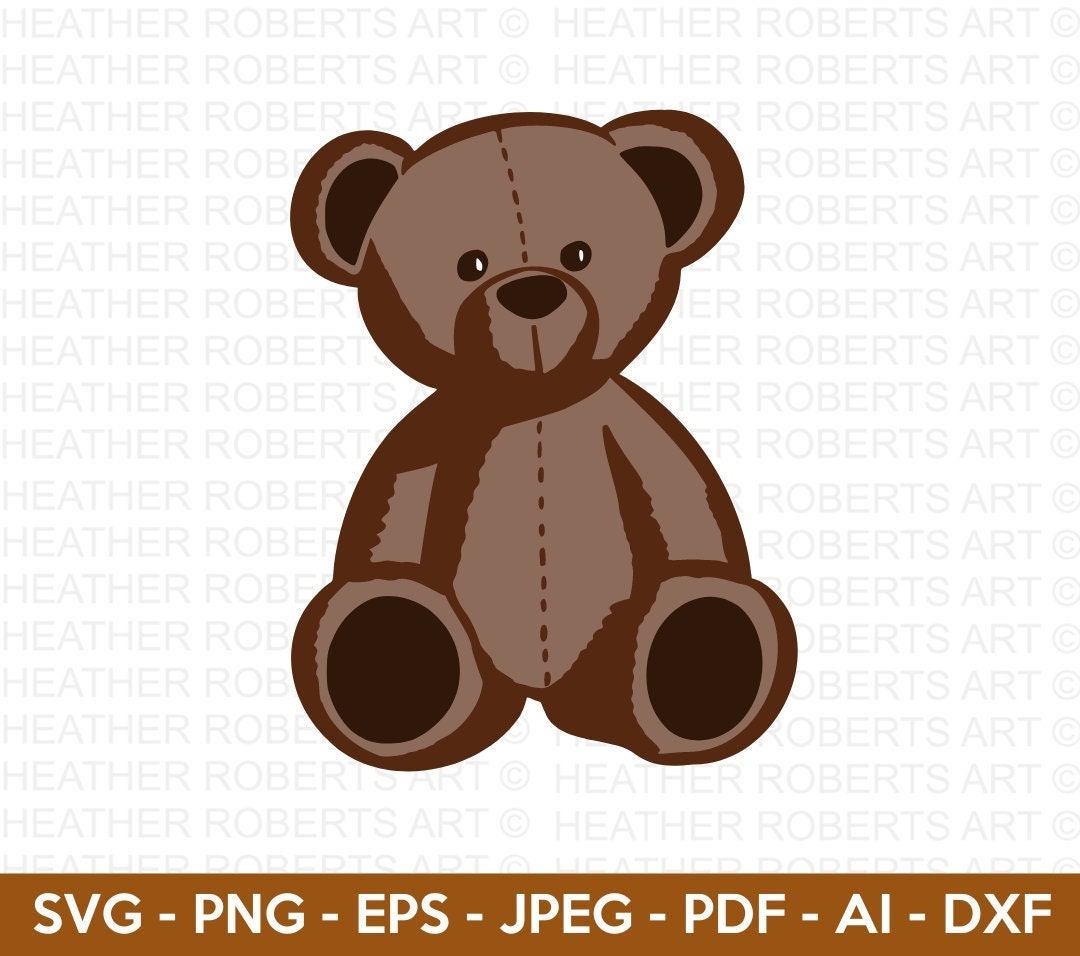 Bear SVG, Stuffed Toy SVG, Bear Clipart, Toy Svg, Gift for Kids, Kid's ...