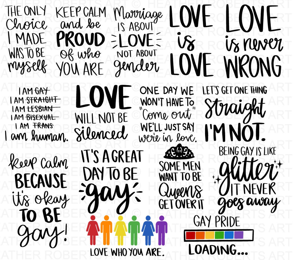 LGBTQ+ BIG Bundle, LGBTQ Svg Bundle, Gay Ally, Heather Roberts Art ...