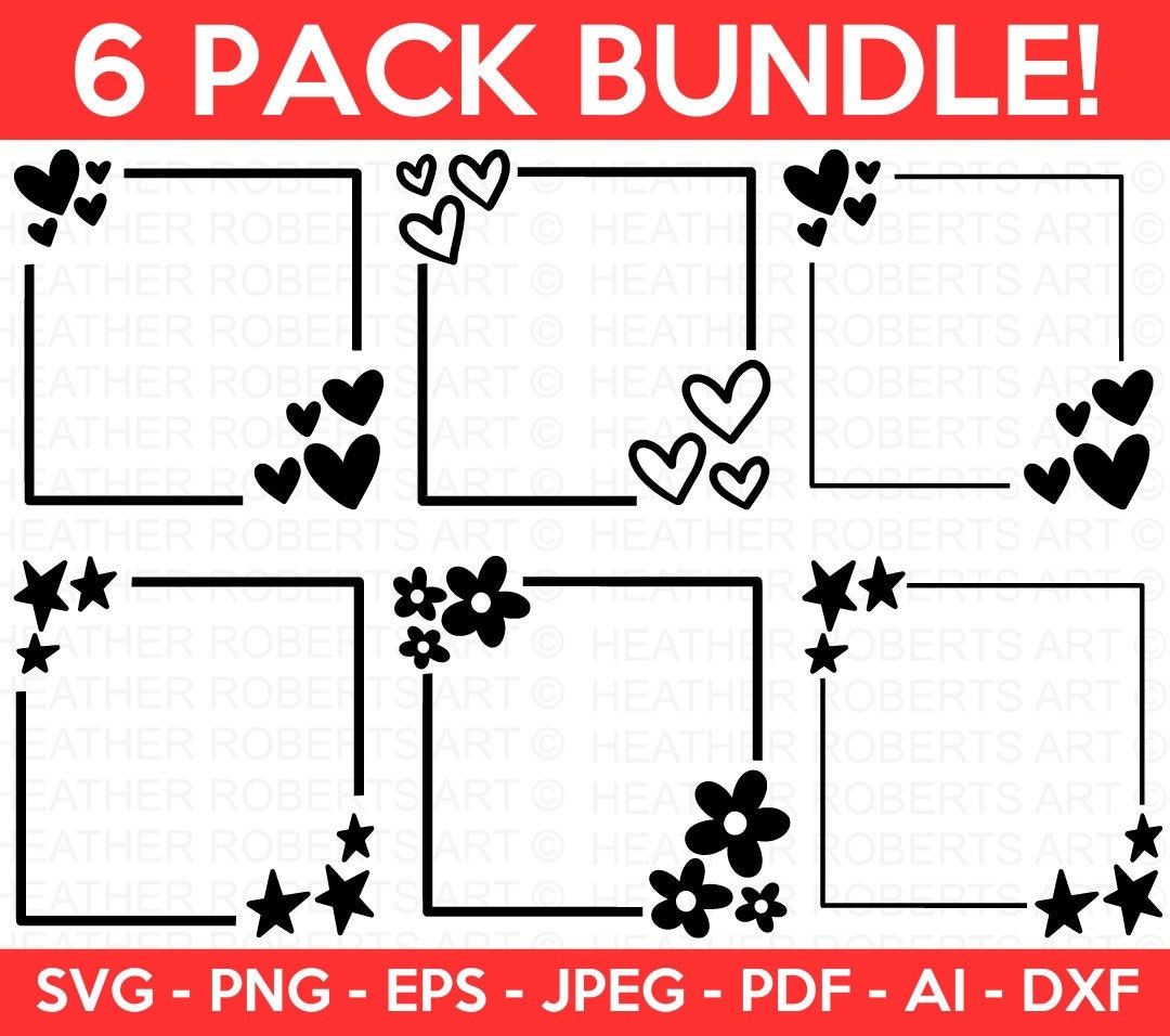Frame Border SVG Bundle, Square Frames SVG, Fancy Borders SVG, Fancy ...