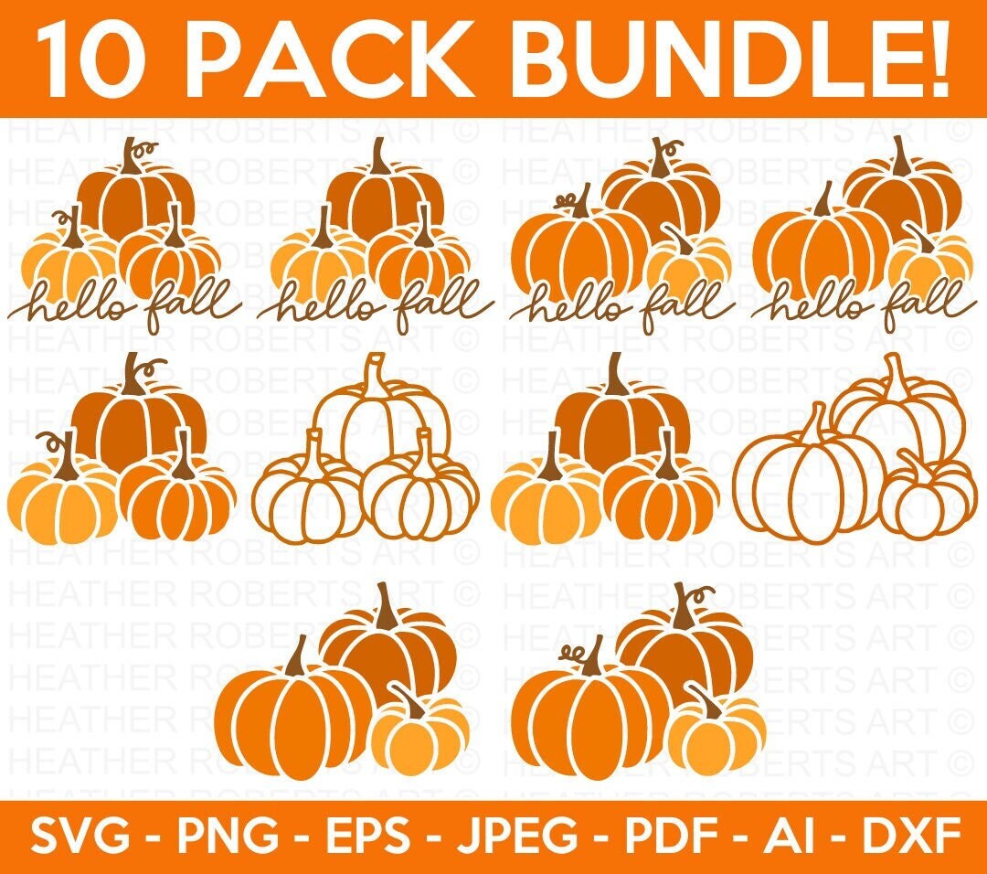 Pumpkin SVG Bundle, Pumpkin SVG, Pumpkin Vector, Halloween Svg, Pumpkin ...