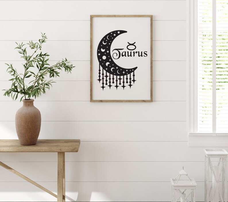 Taurus SVG Taurus Zodiac Moon Svg Zodiac Signs SVG - Etsy