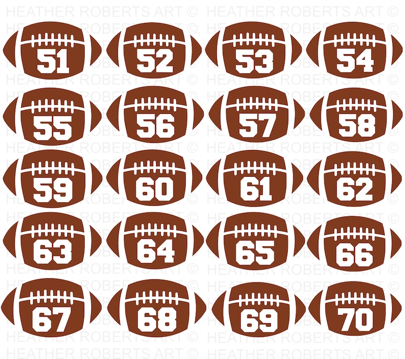 Football Numbers SVG Bundle Football SVG Football Shirt SVG - Etsy