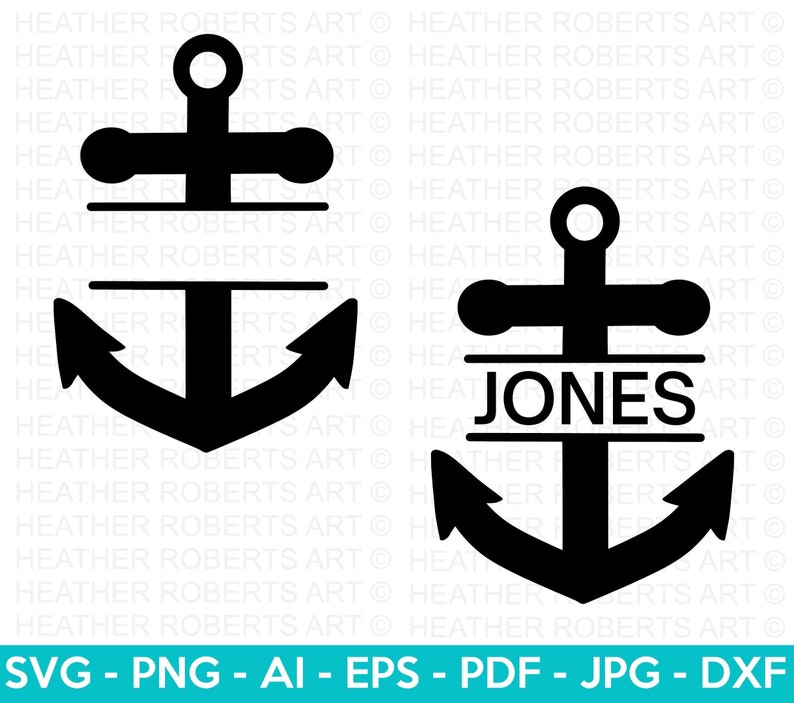 Anchor Split Frame SVG Nautical SVG Marine SVG Boat Anchor - Etsy