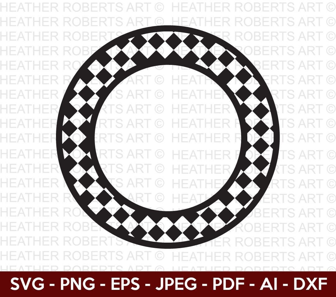 Checkered Circle Ring Svg, Circle SVG, Sketch, Pattern Circle Svg ...