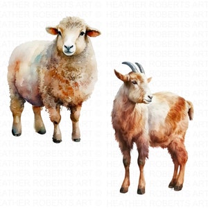 Farm Animals Watercolor Clipart, Cute Farm Animals Clip Art, Farm ...