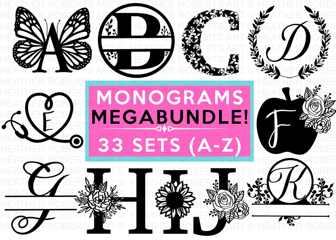 Monogram SVG Mega Bundle: 33 Alphabet Sets (digital Download) - Etsy UK