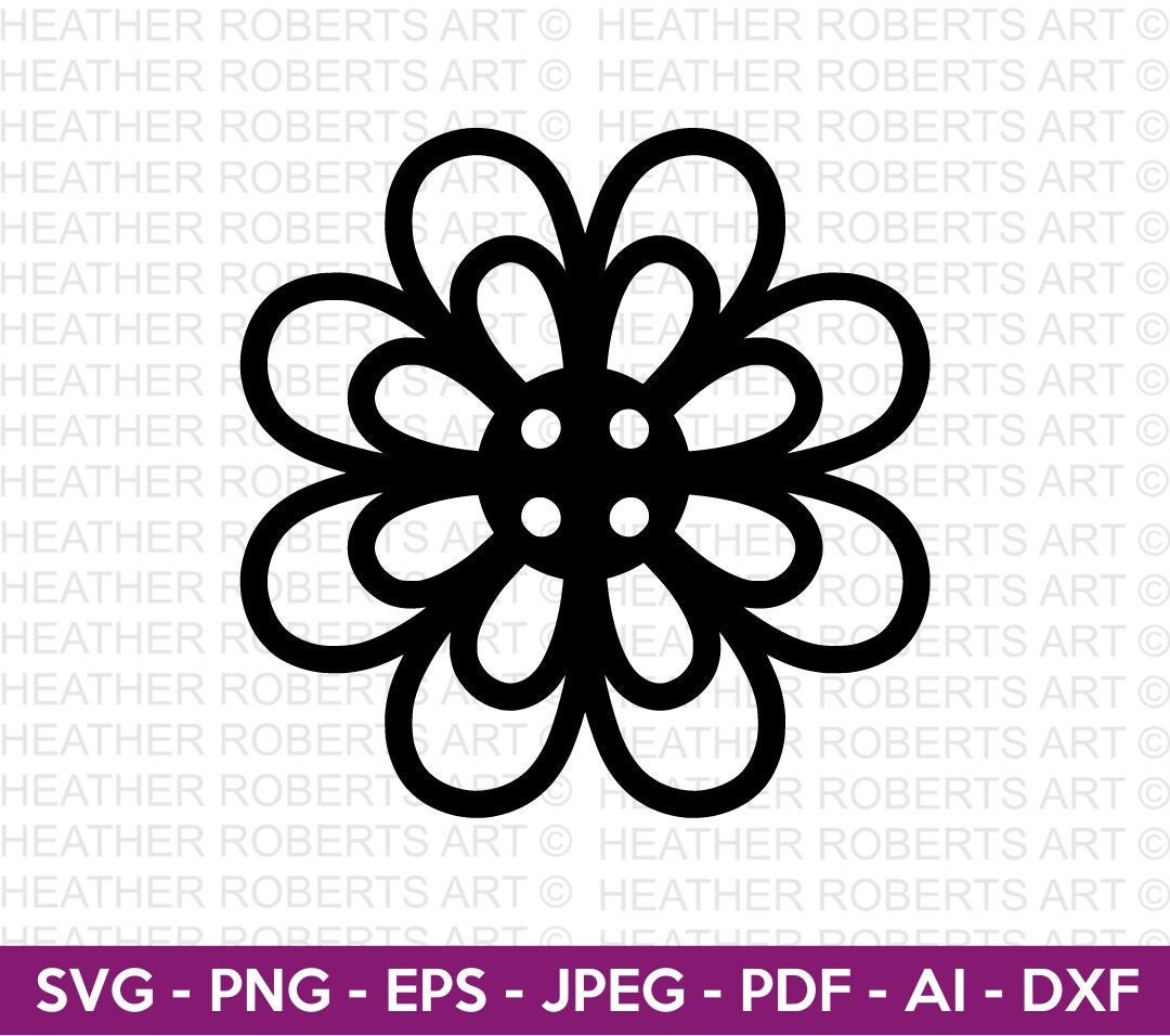 Flower SVG Flower Decoration SVG Flower Outline Svg Floral - Etsy