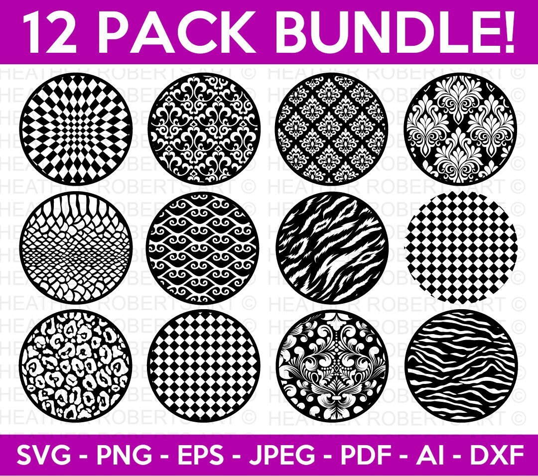 Circle Pattern Svg Bundle, Checkered Circle Svg, Circle SVG, Pattern ...