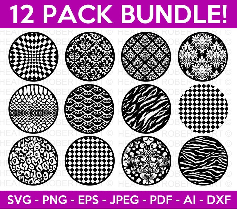 Circle Pattern Svg Bundle, Checkered Circle Svg, Circle SVG, Pattern ...