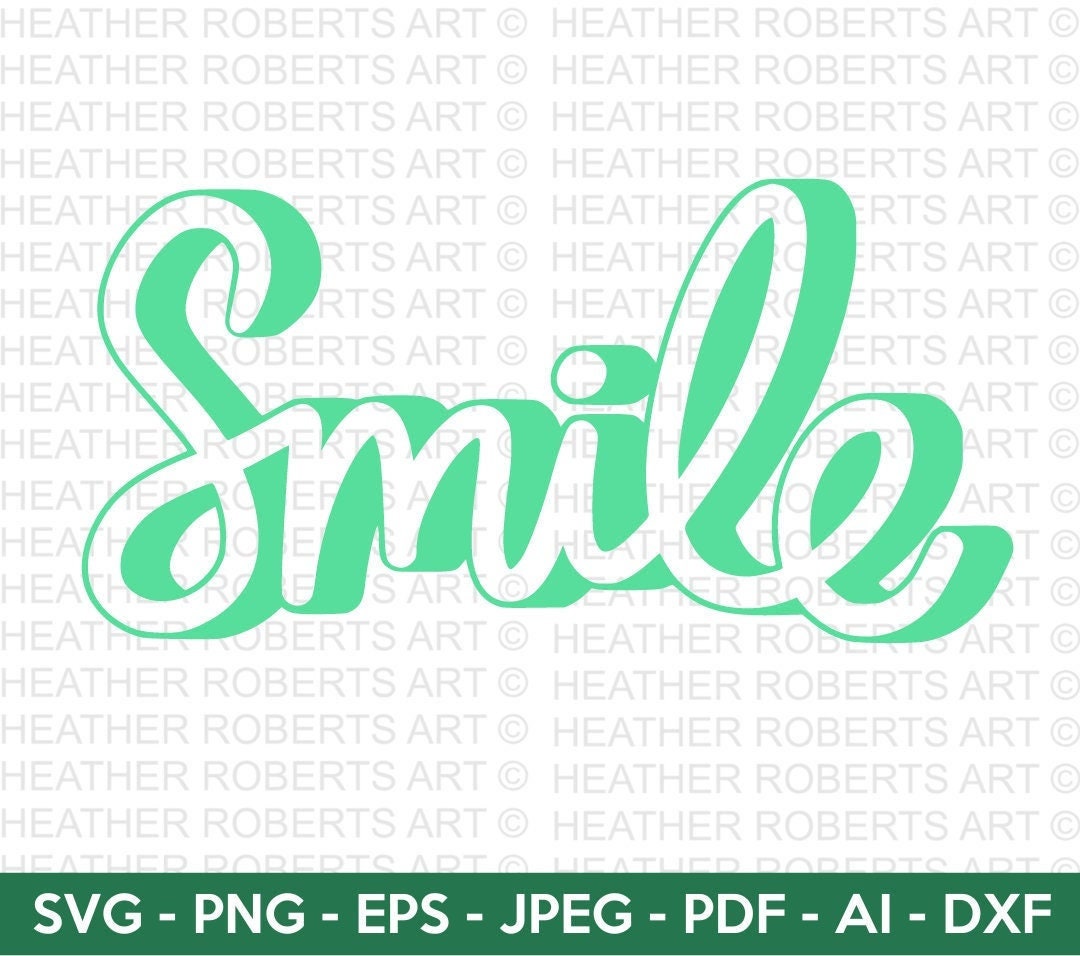 3D Smile SVG, 3D Words, 3D Designs, Happy SVG, Smile Svg, Positive ...
