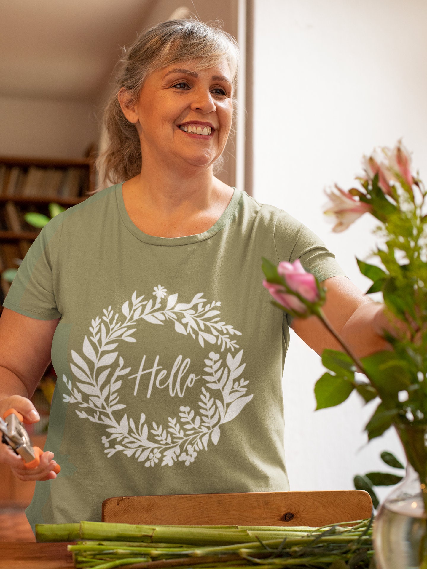 Hello Floral Border Svg Floral SVG Floral Border Silhouette - Etsy