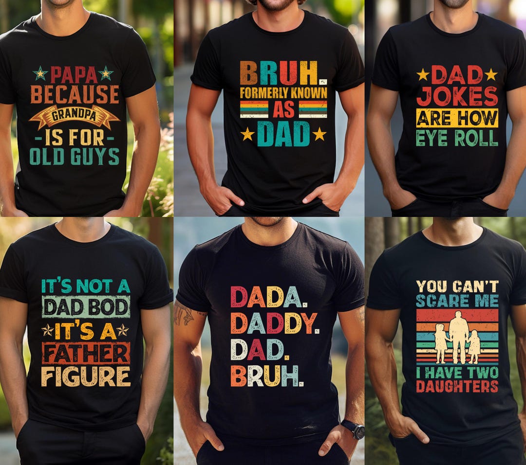 Dad Bundle Png for Father Day, Fatherhood Png, Funny Dad Shirt Design ...