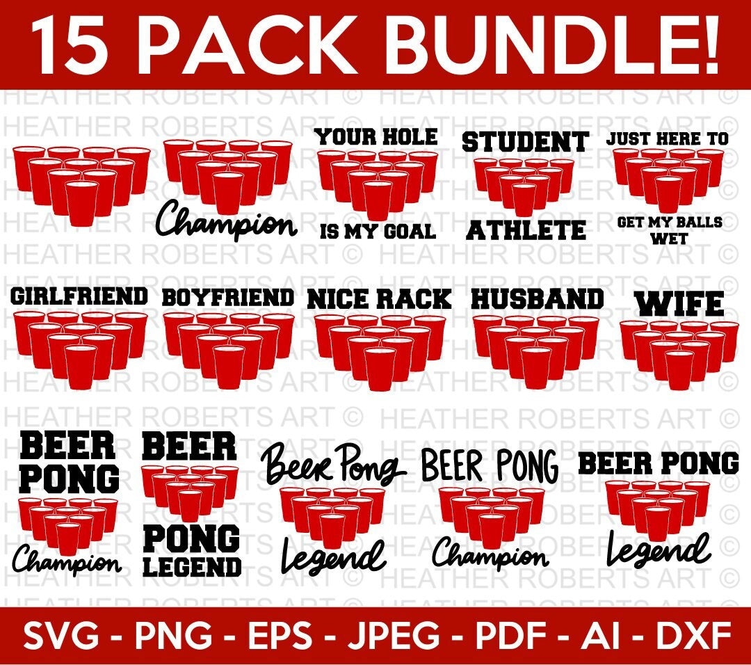 Beer Pong Svg Bundle, Beer Svg, Beer Pong Cups Svg, Drinking Svg, Beer ...