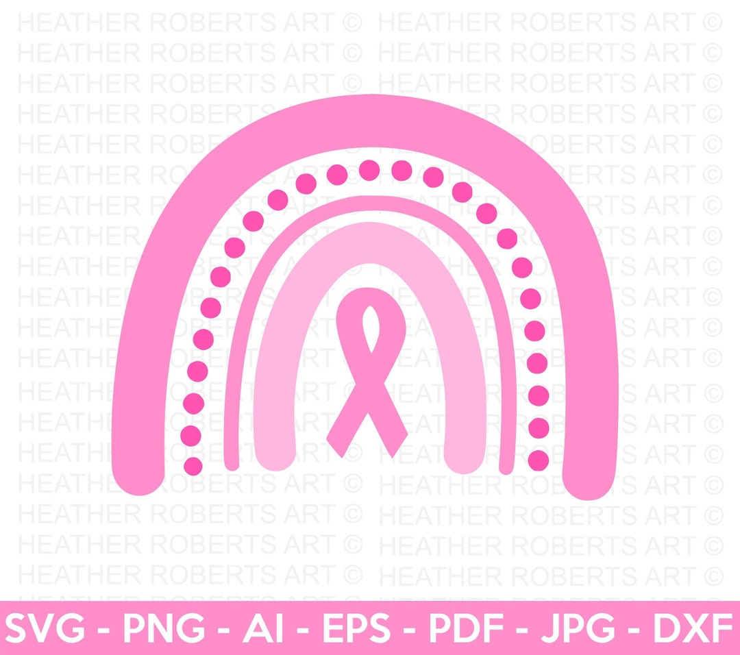 Breast Cancer Awareness Rainbow SVG, Cancer SVG, Breast Cancer SVG ...