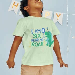 I Am Six Dinosaur Birthday SVG, T-rex Dino Cut File (digital Download ...