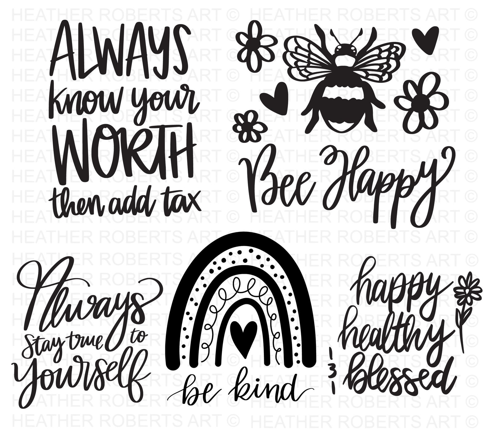 Positive Quotes SVG Bundle Motivational Quotes SVG - Etsy