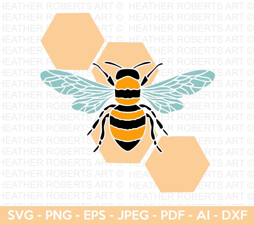 Bee & Honeycomb Clipart: SVG, PNG, PDF Cut Files - Etsy