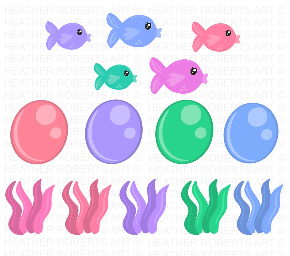 Mermaid Clipart Set, Mermaid PNG, Cute Mermaid PNG, Mermaid Theme ...