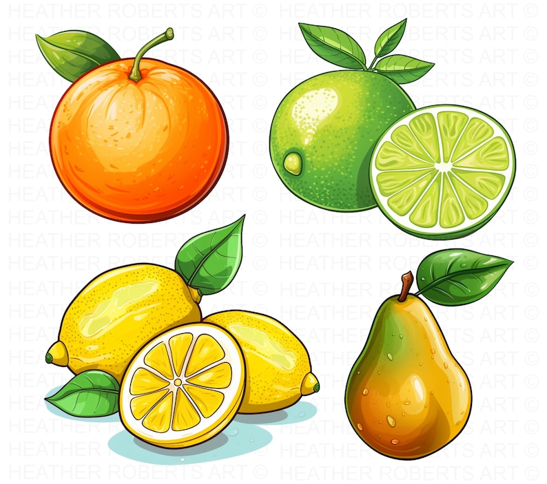 Fruit Clipart Set: Apple, Strawberry, Cherry (PNG Digital Download) - Etsy
