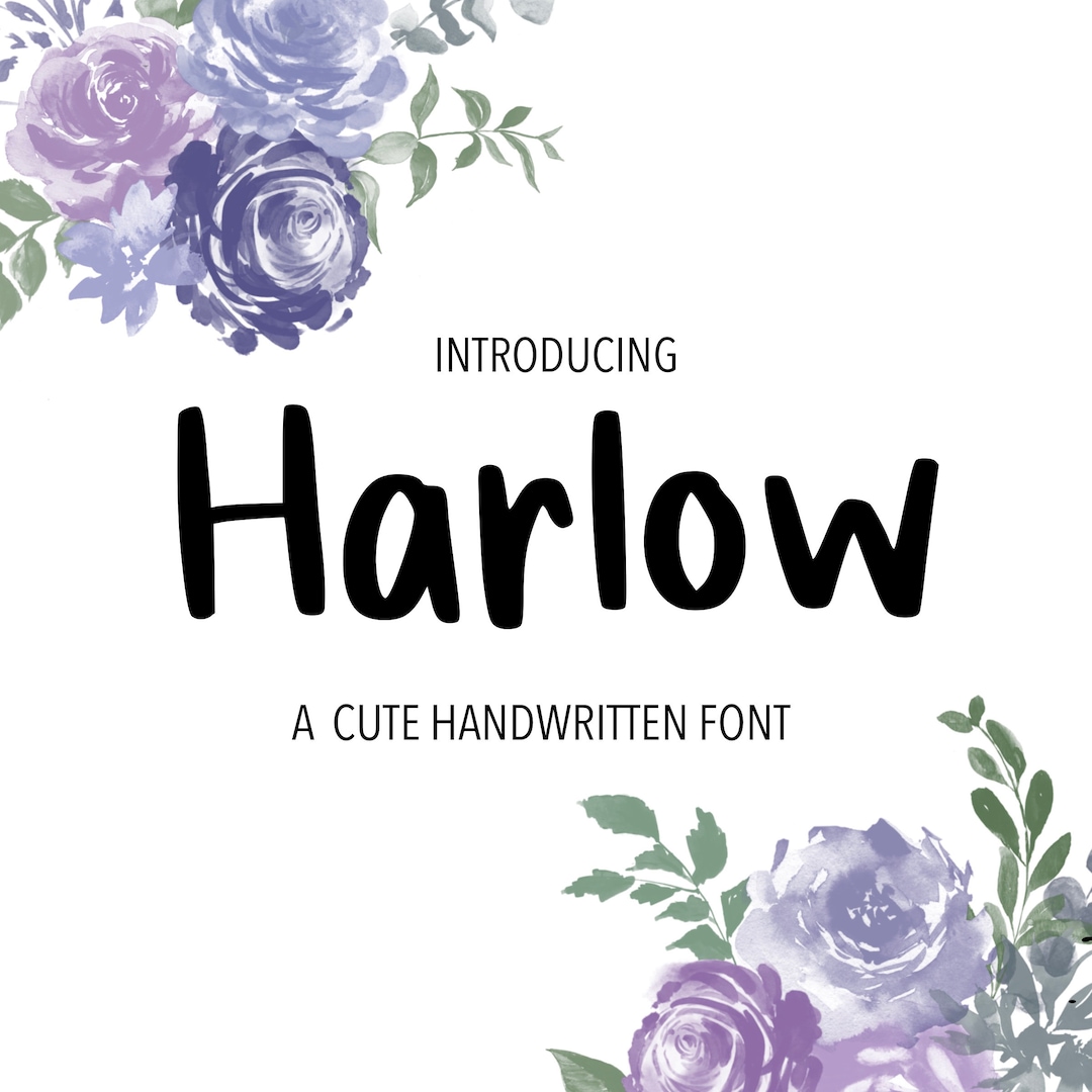 Harlow Font, Cute Font, Handwritten Font, Cricut Font, Instant Download ...
