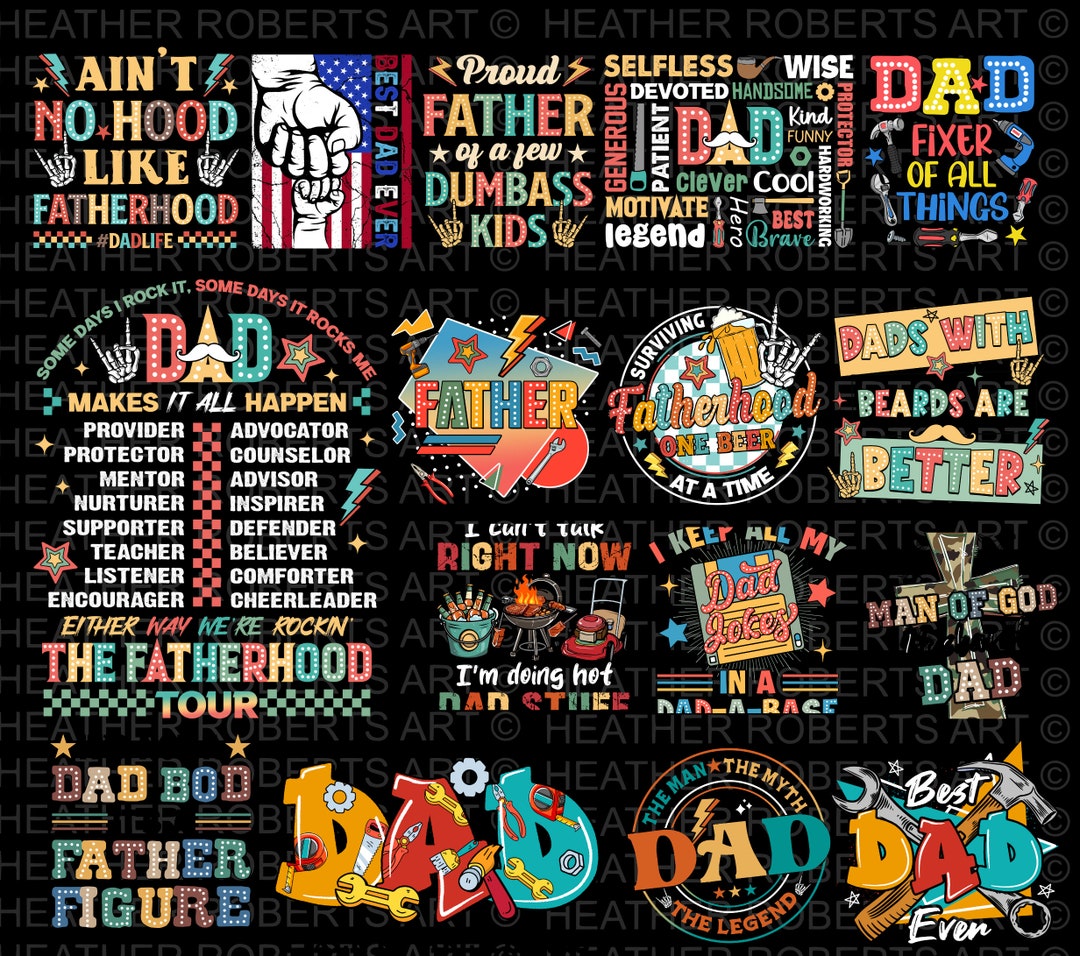 Father's Day Sublimation Bundle, Best Dad Ever Png, Sublimation Design ...