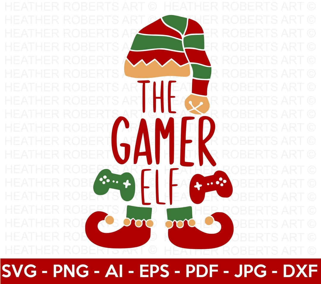 Gamer Elf Christmas SVG: Holiday Shirt Cricut Cut File (digital ...