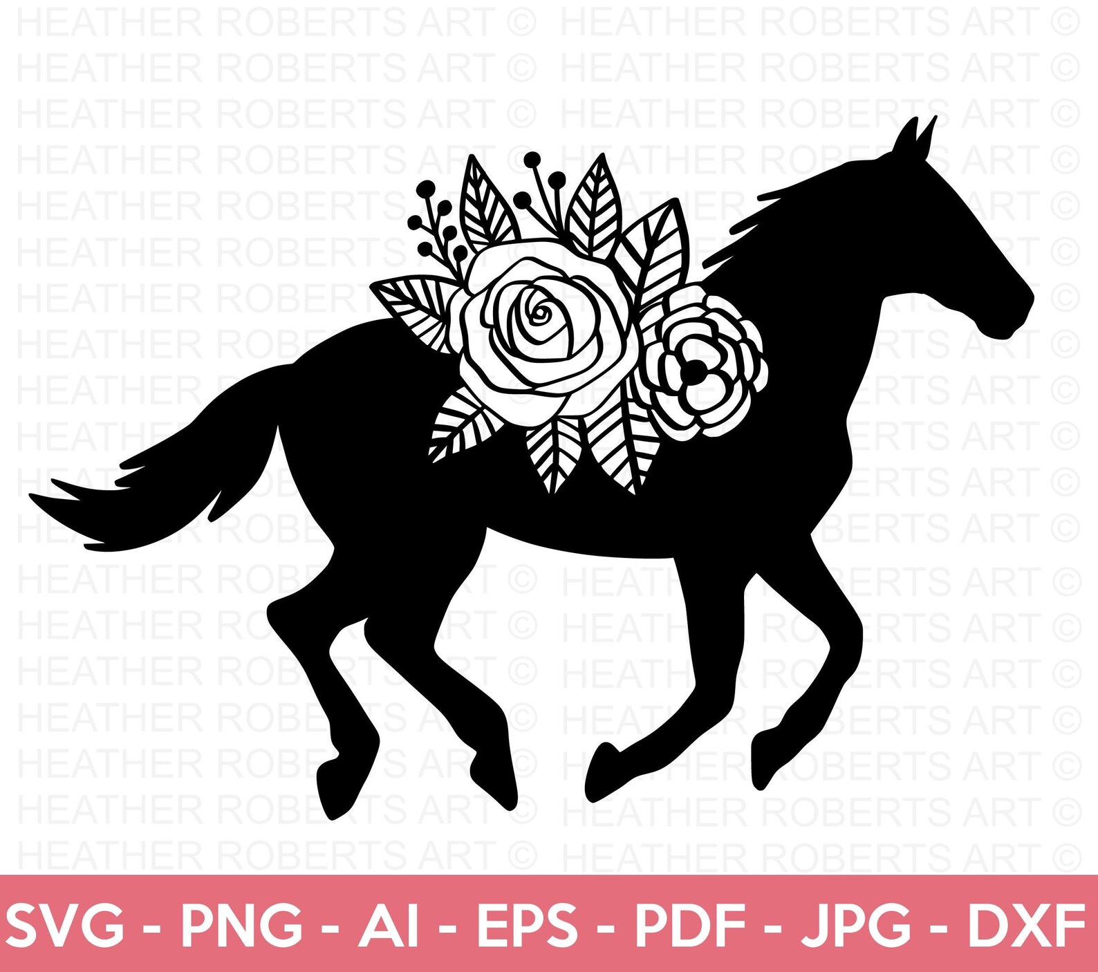 Floral Horse SVG Floral Farm Animals SVG Horse Svg - Etsy