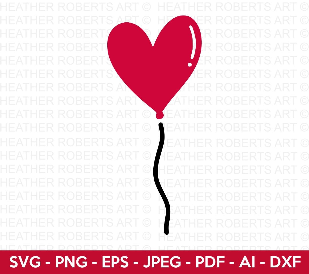 Heart Balloon Svg, Heart SVG, Sketch, Hand-drawn Heart Svg, Valentine ...