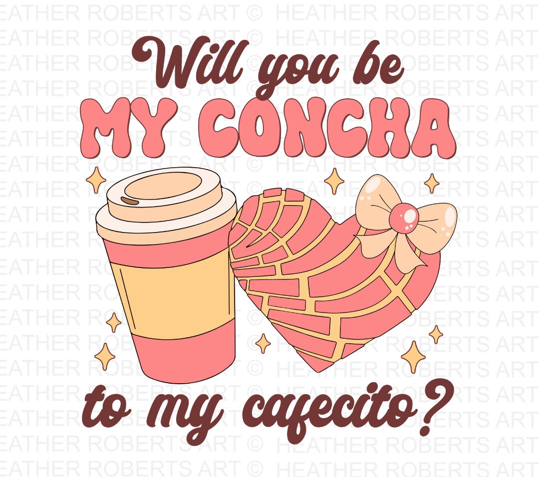 Concha Cafecito Valentines PNG: Pastel Sublimation (digital Download ...